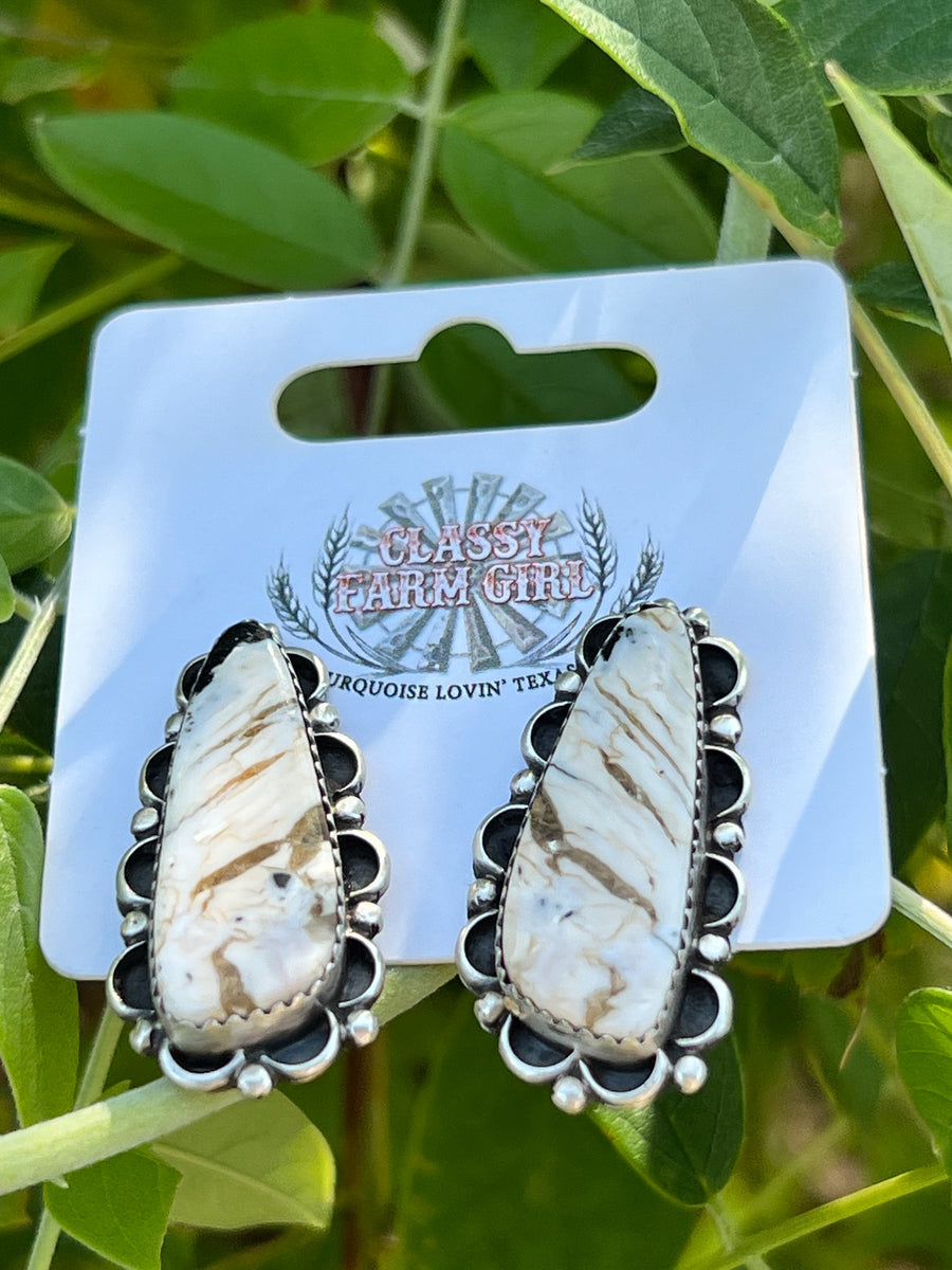 Alfred Martinez White Buffalo Post Earrings| Classy Farm Girl