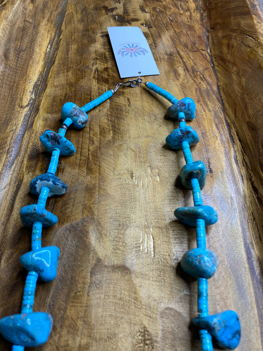 Daniel Coriz Kingman Turquoise Nugget & Handmade Pearl Necklace| Classy ...